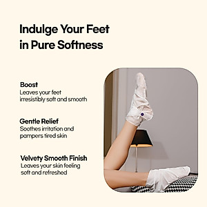 Epielle Hydrating Foot Masks (Socks 6pk) for foot cracked and dry heel to toe and callus Spa Masks - Shea butter + Jojoba Oil + Vitamin E Moisturize