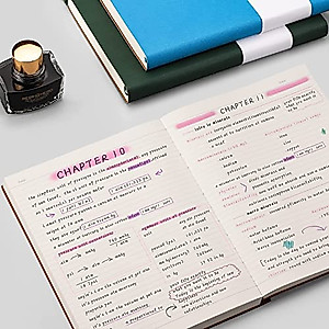 AHGXG Lined Journal Notebook - 320 Numbered Pages Thick Journals for Men, Large B5 College Ruled Notebook for Writing, 100gsm Thick Paper, Leather Softcover, for Women Work School, 7.6'' X 10''-Black