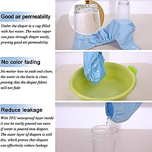 Baby Cloth Diapers Washable Reusable Diapers for Baby Girls and Boys, One Size Adjustable 7 Pack with 7 Inserts and 1 Storage Bag