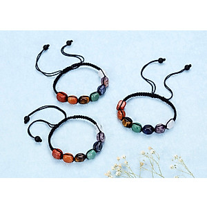 MANIFO 7 Chakra Crystals Bracelet Reiki Healing Chakra Stone Braided Gemstone Bracelets for Women Yoga Meditation