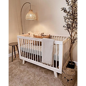 Muslin Crib Sheets, 100% Cotton Baby Crib Sheets for Standard Crib Mattress & Toddler Bed Mattress (52"x 28"), Ultra Soft & Breathable Baby Sheets, 2 Pack