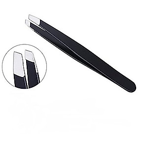 WOIWO 2PCS Professional Stainless Steel Tweezers,Oblique Mouth Metal Eyebrow Clip, Trim Eyebrow Black Eyebrow Tweezers, Eyebrow Clip Beauty Tools.