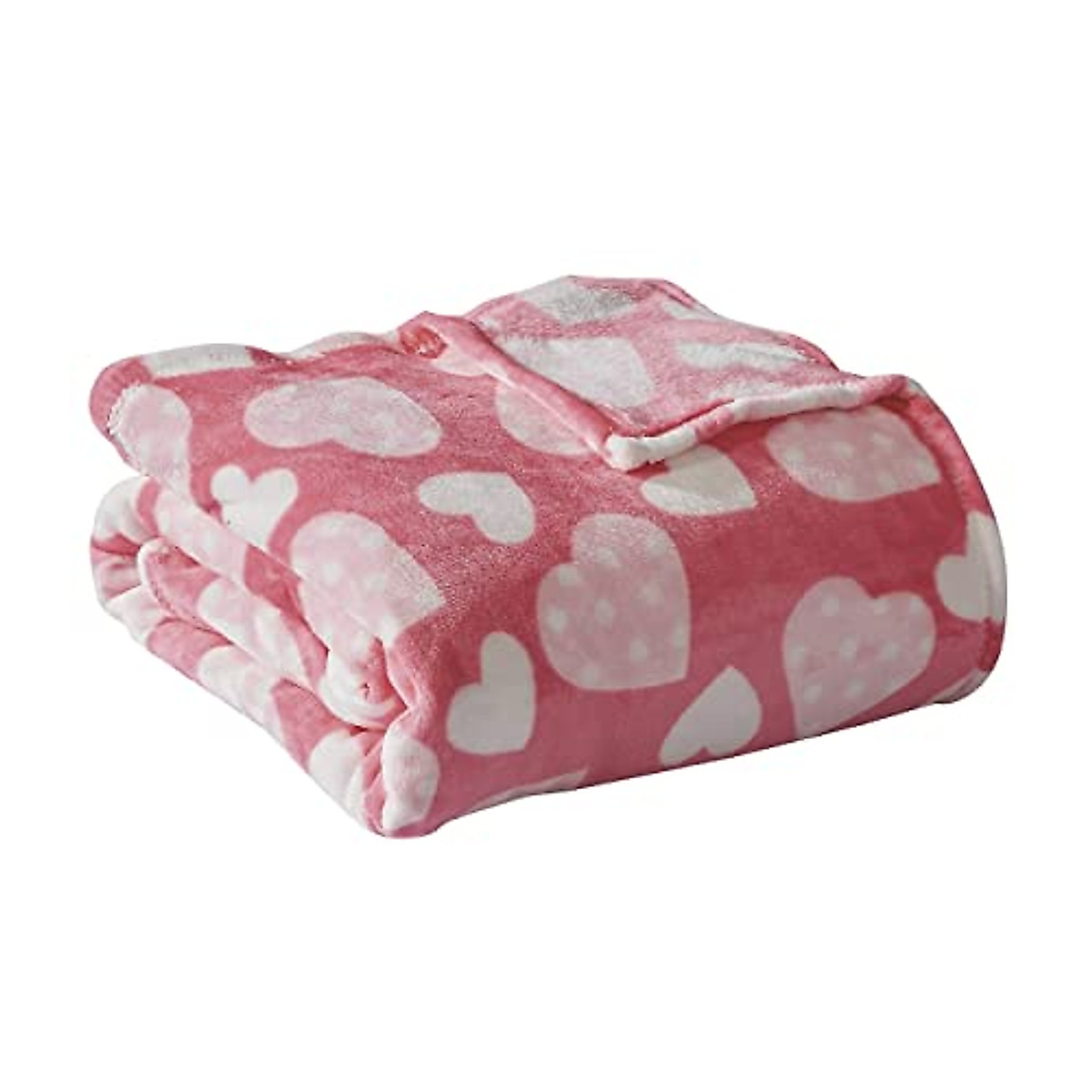 Amor Eterno Be Mine Love Collection Valentine's Day Heart Ultra Plush Throw Blanket (50" x 60") - Polka Dot Whimsical Hearts Fleece Blanket