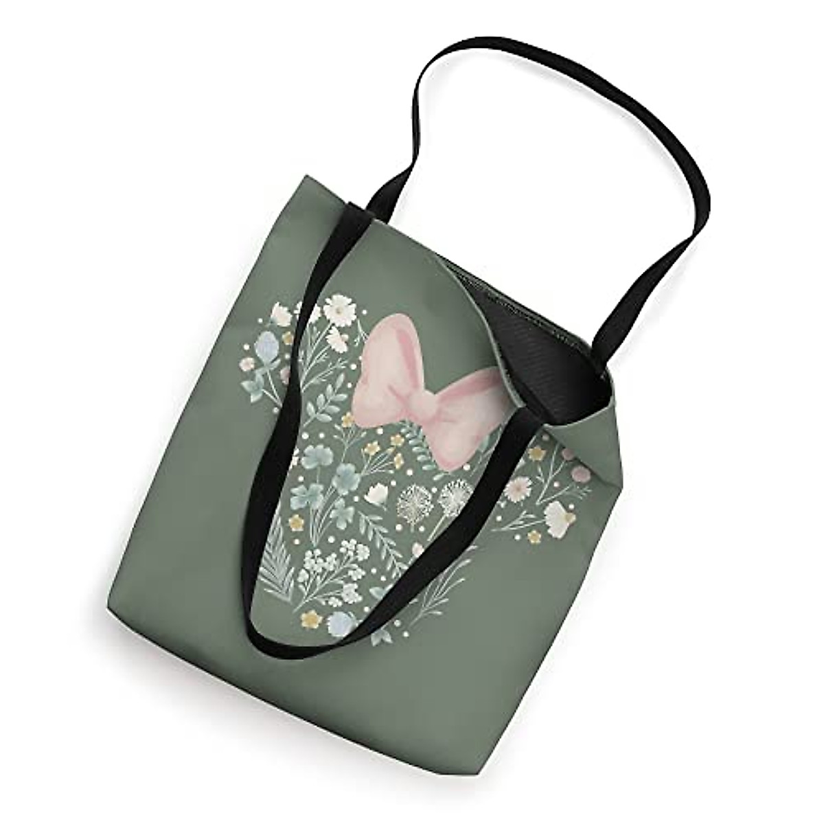 Disney Minnie Mouse Icon Spring Flowers Sage Green Tote Bag