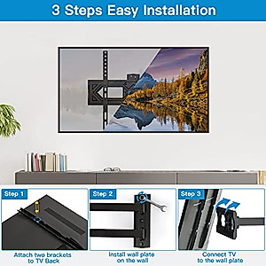 Pipishell Full Motion TV Wall Mount, Heavy Duty Single Articulating Arms TV Bracket for Most 26-60 Inch Flat Curved TVs, Up to VESA 400x400mm and 77lbs, Support Swivel, Tilt, Level Adjustment