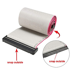 uxcell IDC Gray Wire Flat Ribbon Cable 50 Pins 128cm Length 2.54mm Pitch Type-C