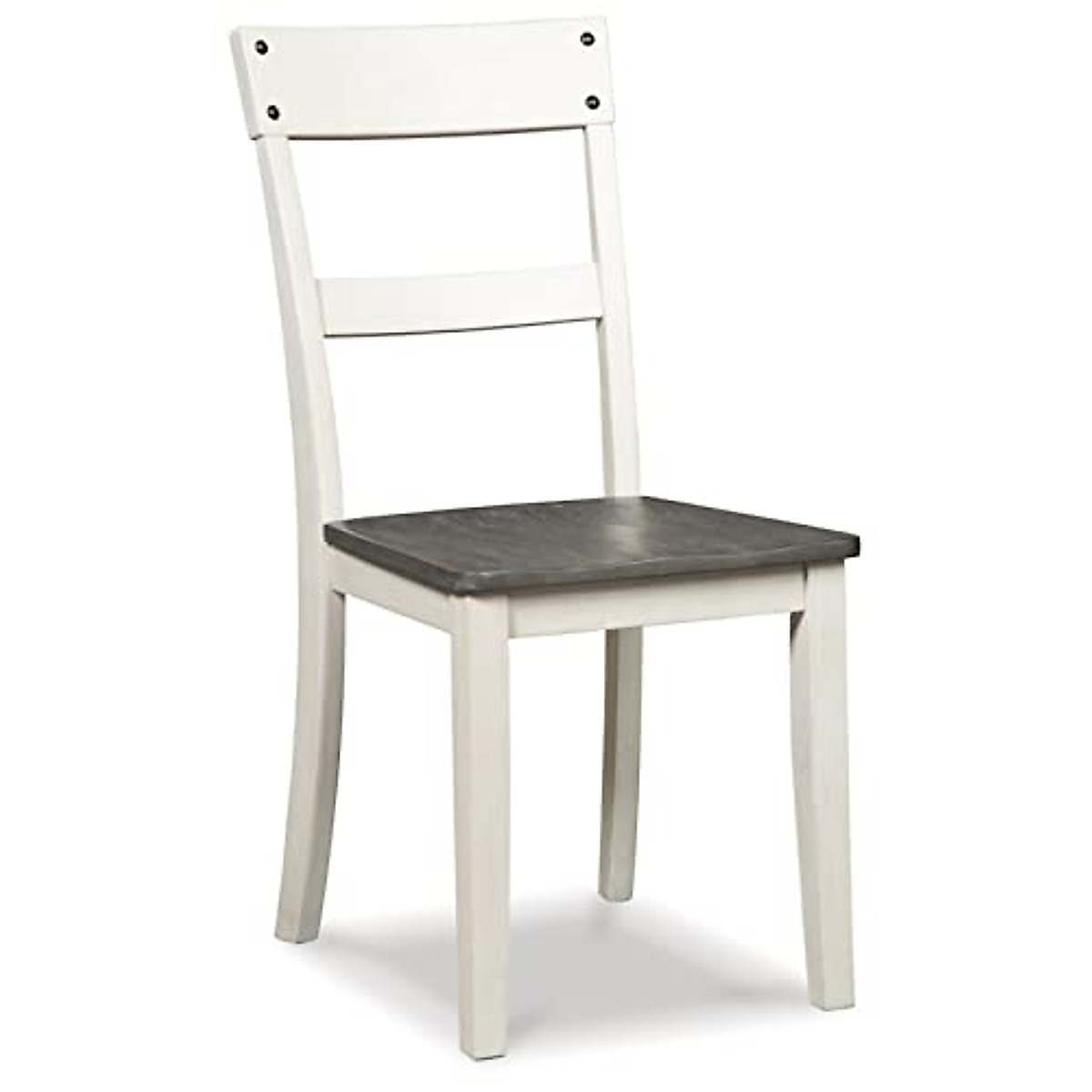Signature Design by Ashley Nelling Modern Farmhouse Weathered Dining Chair, 2 Count, White & Dark Brown