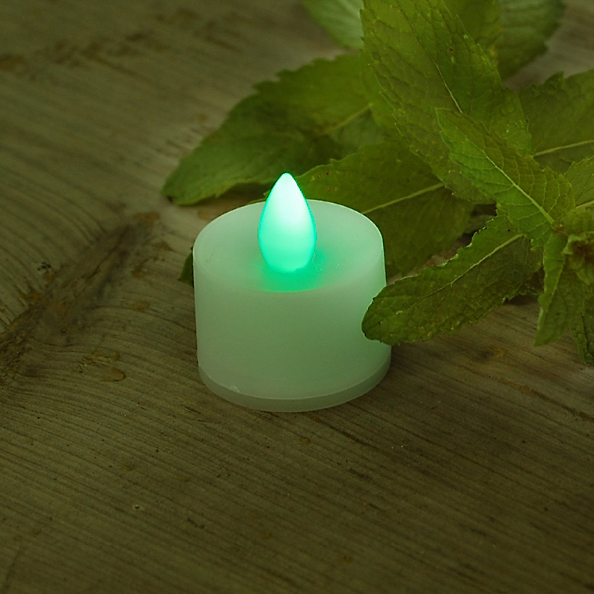 LumaBase Battery Operated Tea Light Candles, Purple - Set of 12