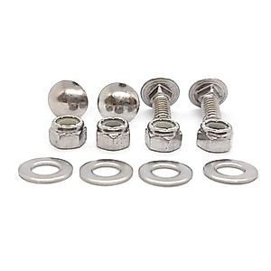 710-0451 712-04063 784-5580 - (5/16-18) 3/4" Stainless Steel Skid Shoe Bolts Carriage Bolts Nuts and Washers Kit Replacement MTD Snow Blower 4pack