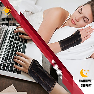 CURECARE Carpal Tunnel Wrist Brace, Breathable Wrist Splint for Men & Women, Wrist Brace Night Support with 2 Adjustable Straps, Hand Brace for Tendonitis, Arthritis, Sprains(Right Hand, S/M)