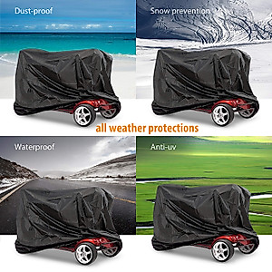 nomiou Mobility Scooter Cover Heavy Duty Black Protects from Snow Rain Dust and Sun