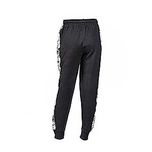 chopper club Boys Joggers Sweatpants with Drawstrings in Cotton Medium Thick Terry Fabric BlackGrey Printed Side Panel 18