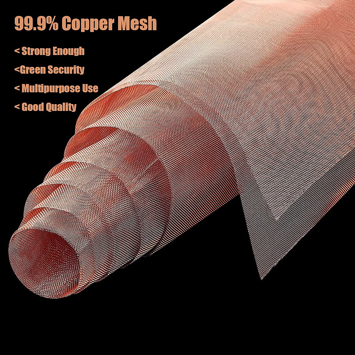 4 Pack 30 Mesh 99.9% Pure Copper Screen Woven Mesh Screen, Copper Mesh Cloth Fine Mesh, 5.9x19.68 Inch