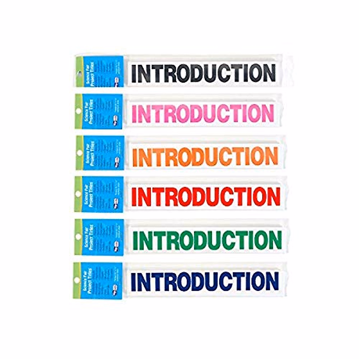 Flipside Products Mixed Color Pack of 8.5" x 1.375" Science Fair Titles, Class Pack of 24