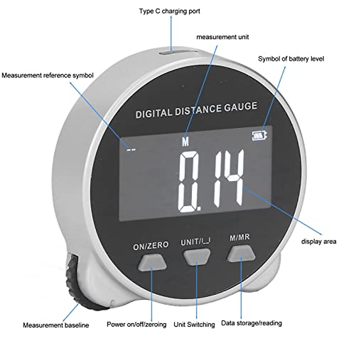 Digital Tape Measure, 656 Ft High Accuracy Electronic Rolling Ruler with LCD Display, Electronic Ruler Distance Rolling Measuring Tool for Flat Curved Diameter Odd Shape