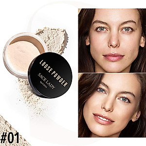 Face Powder Oil Free & Full Coverage Foundation Concealer & Moisturizing Primer & Soft Sponge Waterproof Make Up Set Long Lasting Poreless Makeup 5Pcs