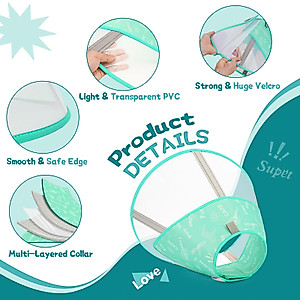 Supet Soft Dog Cone Collar for Large Medium Dogs, E Collar for Dogs After Surgery to Stop Licking, Comfortable Elizabethan Collar, Cone of Shame Alternative, Adjustable Pet Recovery Collar (L)