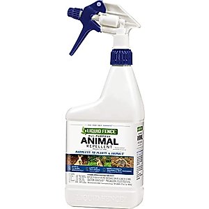 Liquid Fence All-Purpose Animal Repellent, Repels Rabbits, Squirrels, Mice, Raccoons And Other Small Mammals, Harmless to Plants and Animals When Used & Stored as Directed, 32 fl Ounce Spray