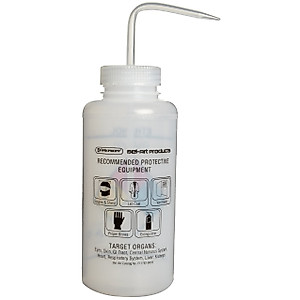 SP Bel-Art Safety-Labeled 4-Color Ethanol Wide-Mouth Wash Bottles; 1000ml (32oz), Polyethylene w/Natural Polypropylene Cap (Pack of 4) (F11732-0019)