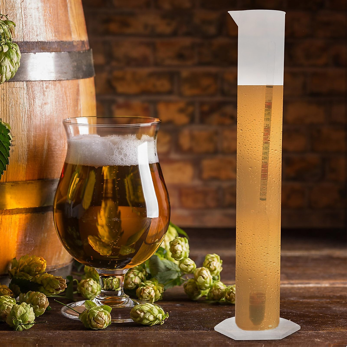 POPETPOP 1 Set Alcohol Meter Brewing Supplies Lab Hydrometer Graduated Cylinder Stills for Distilling Moonshine Brewer Elite Hydrometer Kit Beer Alcohol Hydrometer Sugar Meter Plastic Wine