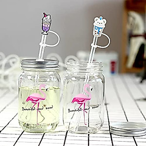 Silicone Bubble Tea Straw Cover - 14 Pack Cute Reusable Drinking Straw Caps Lids Dust-Proof Straw Plugs for Straw Tips for Home Kitchen Accessories (Bubble Tea Straw Cover)