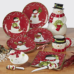 Certified International Holiday Magic Snowman 9" Dessert/Salad Plates, Set of 4, Multicolor