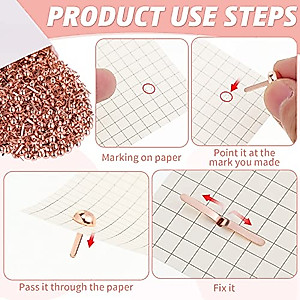 500 Pieces Paper Brass Fasteners Brass Brads Round Fasteners for Kids Craft Art Crafting School Project Decorative Scrapbooking DIY Supplies (Rose Gold, 0.3 x 0.6 Inch)