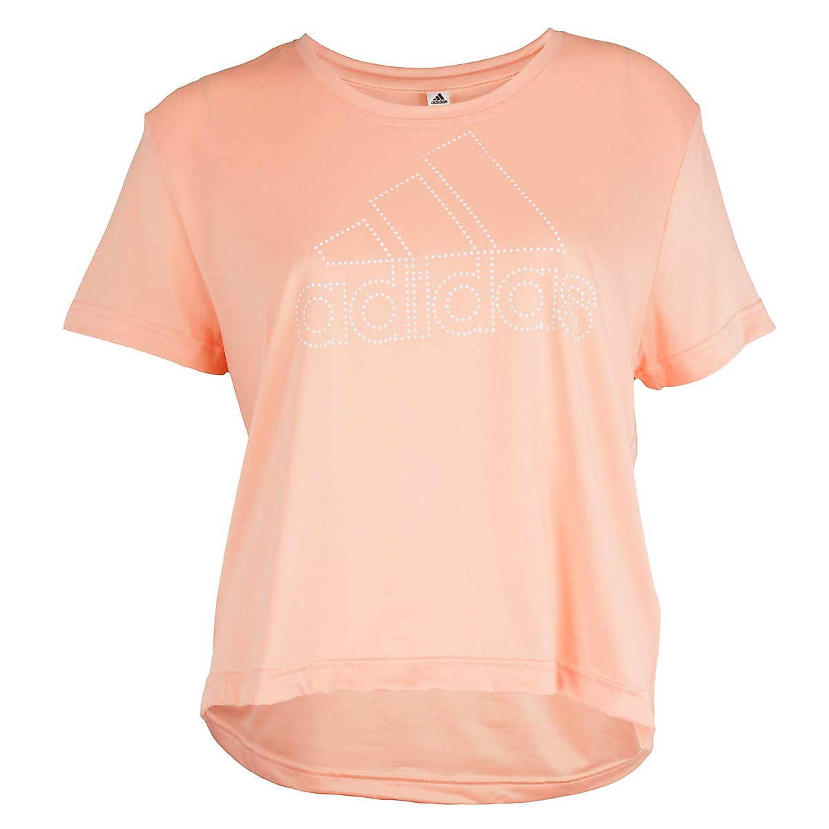 ADIDAS Women's Badge of Sport Graphic Tee, Glow Pink Large