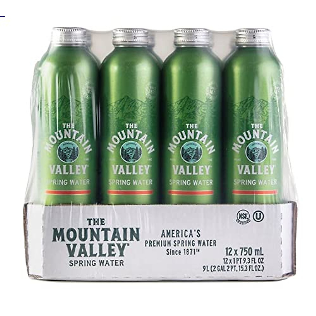 he Mountain Valley 750 mL Spring Water in Aluminum Can 12pk