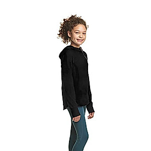 C9 Champion Girls' Fleece Asymmetrical Jacket, Ebony Heather, Medium