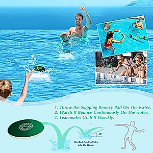 BallFUN Water Skipping Balls for Beach Toys, Pool Balls for Swimming Pool, Splash Water Bouncing Balls for Pool Games with Friends and Family, Wave Jumper Balls for Summer Beach Pool River Lake
