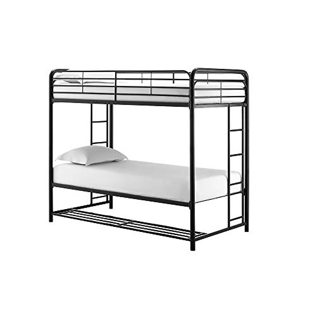 DHP Bonnie Metal Bunk Bed with Storage Drawers, Twin, Black
