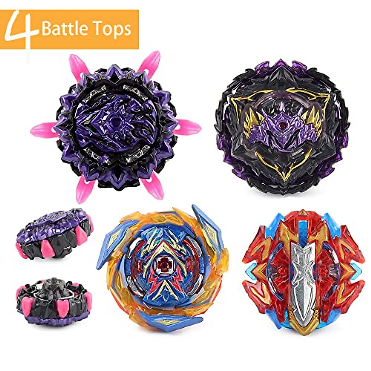 Burst Battle Top Set Itcaoseklu 4 Battling Tops 2 Launchers Blast Gyro Game with Arena, Battling Tops Stadium Gift for Kids Children Boys Ages 6 7 8+