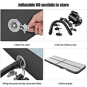 Lolicute Air Inflatab Track Mats 13ft Inflatable Air Gymnastics Mat Training Mats with Electric Pump for for Home Use Yoga/Training/Gym/Tumble/Water
