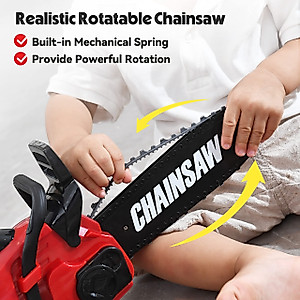 Toy Choi's Toy Chainsaw - Chainsaw Toy for Kids Power Tool Set with Realistic Sound, Pretend Play Kids Chainsaw Tool Set for Outdoor Gardening Play - kids toy for Boys Girls Ages 3 4 5 6 7 8 Years Old