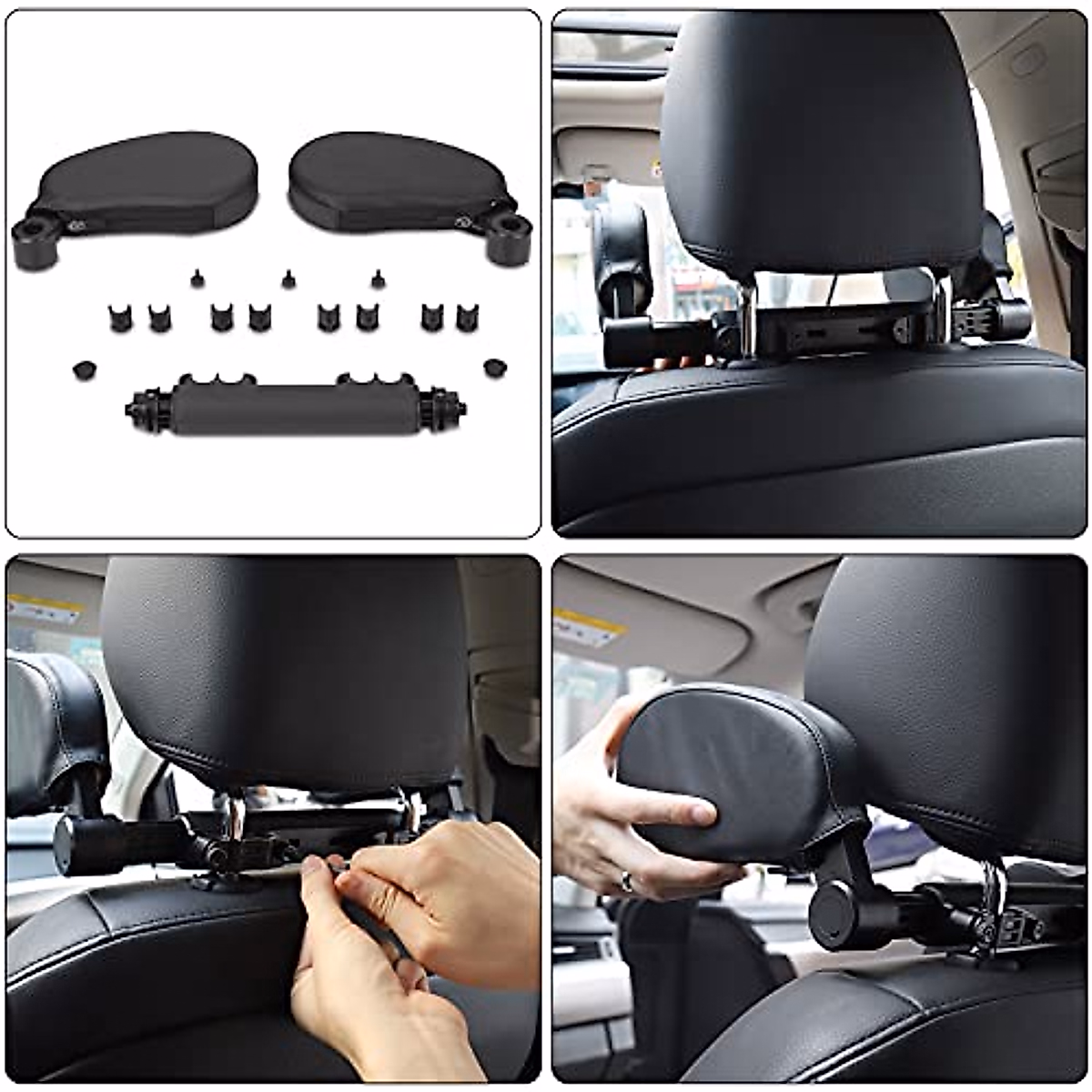 cxyhzq car seat headrest Pillow,Road pal headrest,Left and The Right 3 Levels Adjustable, U haped car leeping Pillow for Kids (Beige)