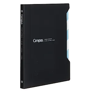 Kokuyo Campus Slide Binder with 5 Tab Dividers, Slim Type, B5, 26 Holes, Up to 65 Sheets, Black, Japan Import (RU-P737D)