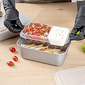 Restaurantware TRAYS ONLY: Futura 15.2 Ounce Trays For Containers 100 Microwavable Trays For 24 34 And 44 Ounce Containers - Containers Sold Separately 2 Compartments Clear Plastic Food Trays