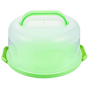 Hemoton Mini Cake Box Green Clear Cake Dome Boxes Cake Containers Carriers Cake Boards Individual Plastic Cake Pastries Muffin Cups Case Holder Containers for Dessert Cupcake 10 Inches Cake Keeper