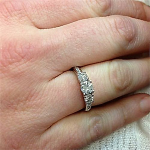 P3 POMPEII3 1 1/2ct 3 Stone Diamond Ring & Matching Studs 14K White Gold - Size 10