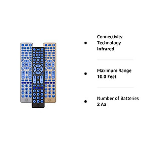 GE Backlit Buttons Universal Remote Control, Samsung TV Remote Control Replacement, Samsung Remote Control for Smart TV, Roku Remote Replacement, Vizio, LG TV, Sony, Apple TV, 8-Device, Black, 37123