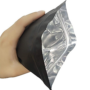 100 Pack Mylar Bags - 5.5 x 7.8 Inch Resealable Foil Pouch Bag Food Storage Pouch Matte Black