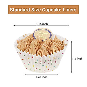 Candy White Cupcake Liners - Gifbera Standard Baking Cups Odorless Greaseproof Paper Muffin Wrappers, Pack of 200