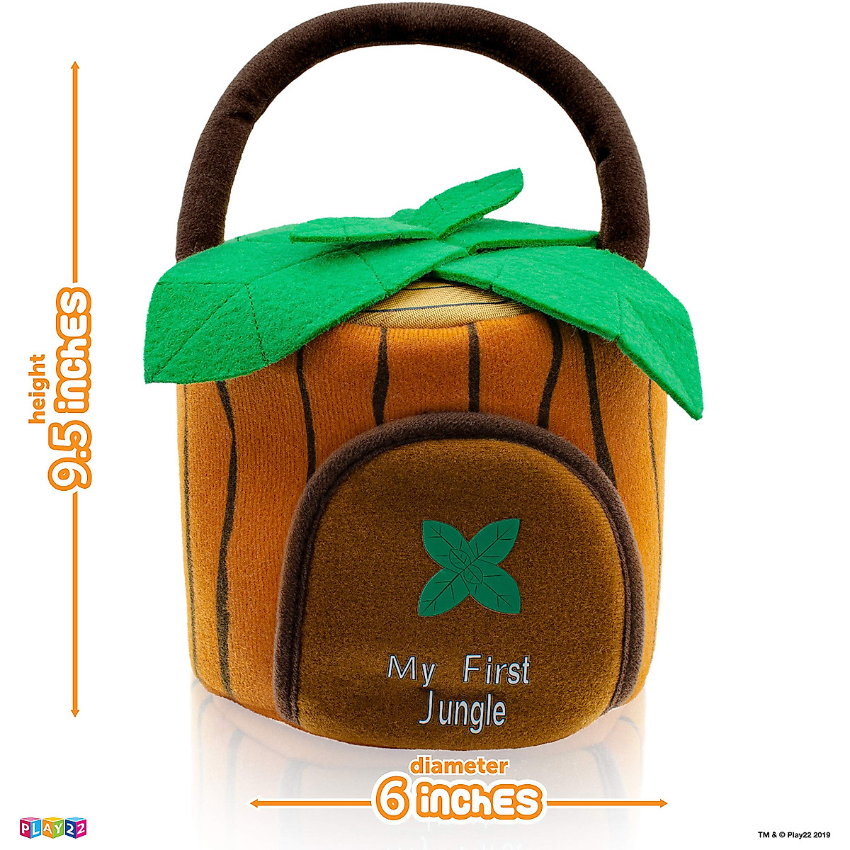 Play22 6-Piece Plush Talking Jungle Animals Set with Carrier for Kids, Babies & Toddlers - Elephant, Tiger, Lion, Zebra, Monkey