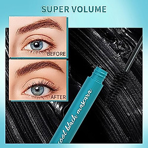 2 Pack New Thrive Liquid Mascara, Black Mascara for Natural Lengthening and Thickening Effect，Waterproof & Smudge-Proof Mascara, No Flaking/No Clumping