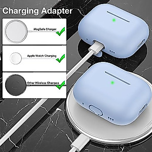 OULUOQI Compatible with AirPods Pro 2 Case 2023/2022, Soft Silicone Skin Cover Shock-Absorbing Protective Case Compatible with Apple AirPods Pro 2nd Generation Case [Front LED Visible]