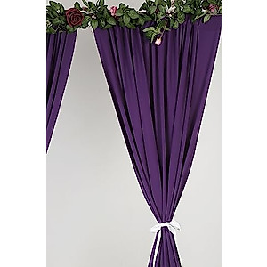 SHERWAY 2 Panels 4.8 Feet x 10 Feet Purple Photography Backdrop Drapes, Thick Polyester Window Curtain for Wedding Party Ceremony Stage Decoration
