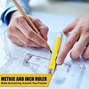 Gifts for Men, 9 in 1 Multitool Pen Set, Cool Gadgets for Men Dad Him Boyfriend Husband Fathers Day Birthday Gifts, Tool Pen with Led Light, Stylus, Screwdriver, Bottle Opener, Ruler, Level(Yellow)