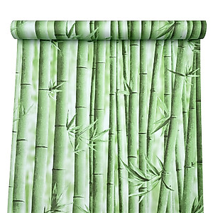 Yifely Green Bamboo Furniture Paper Self-Adhesive Shelf Liner Dresser Drawer Cabinet Sticker 17.7 Inch by 9.8 Feet