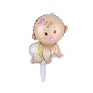 NC 5 PCS Baby Shower Balloons for Girl,Pink Baby Girl Balloons,Foil Mylor Balloons for Baby Shower Dectoration